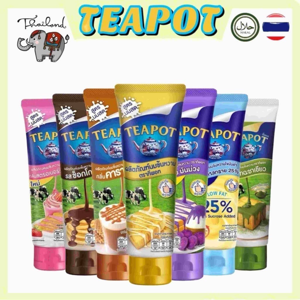 TEAPOT SUSU TUBE HALAL PEKAT MANIS/SUSU PICIT VIRAL THAILAND 180G ...
