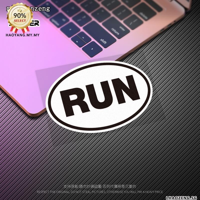 New Product JDM Rear Safety Warning Sticker RUN Reflective Sticker Body ...