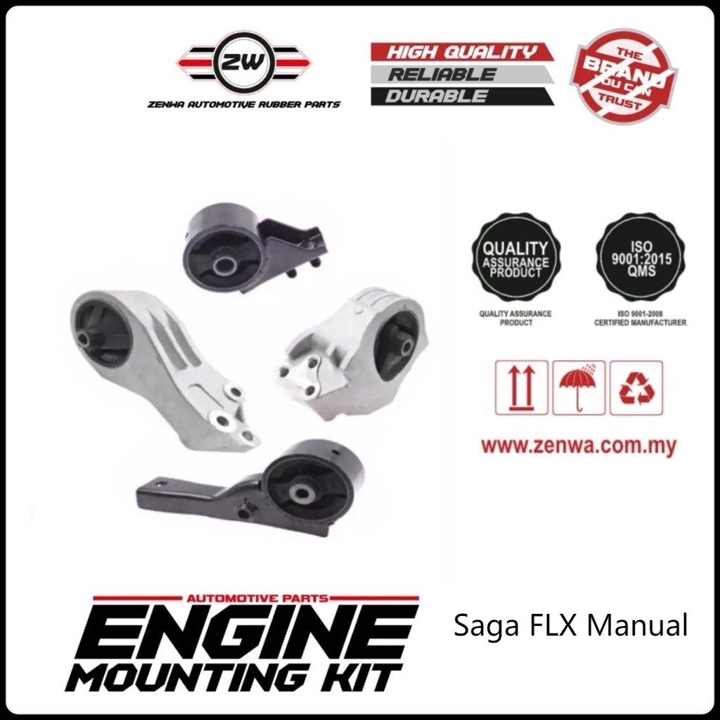 ZW / Zenwa Saga FLX Manual Engine Mounting Kit Set (1Set 4PC 1Year ...