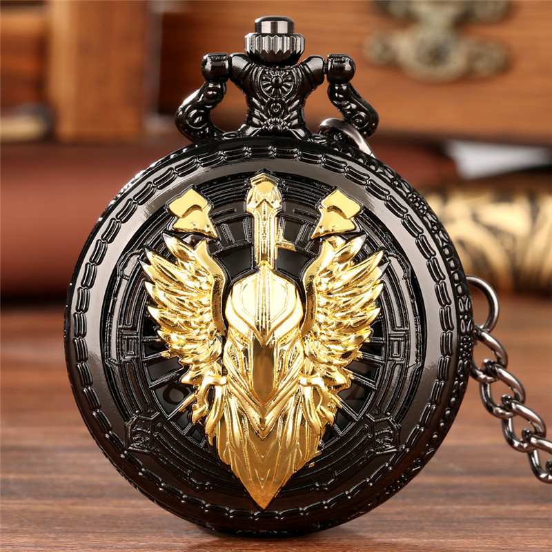 Retro Style Fighter Pattern Fob Quartz Analog Pocket Watch for Men ...