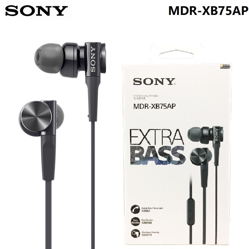 SONY MDR-XB75AP In-Ear Extra Deep Bass Headphones 3.5mm Wired Stereo ...