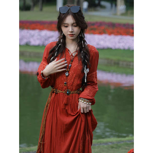 dinner gown indian gown Bohemian resort maxi skirt super dongeng gaya ...