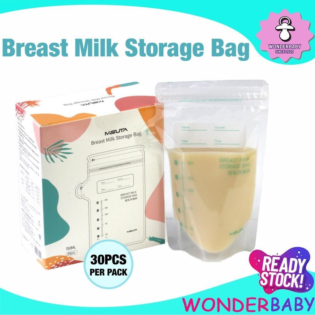 30pcs/Box Breastmilk Storage Bag Double Lock 150ml & 200ml Bag Susu ...