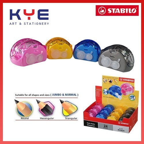 Stabilo Twin Holes Sharpener Jumbo & Normal / Two Holes Sharpener (4528 ...