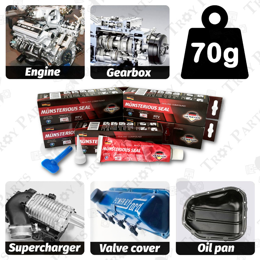 (70g) MUNSTER High Temperature Engine Motor RTV Silicone Silicon Gam ...