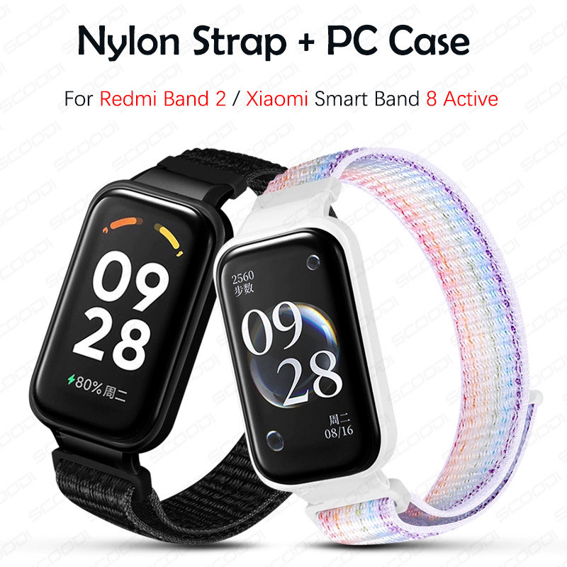 Nylon Loop Strap with PC Case ForXiaomi Smart Band 9 Active / 8 Active ...