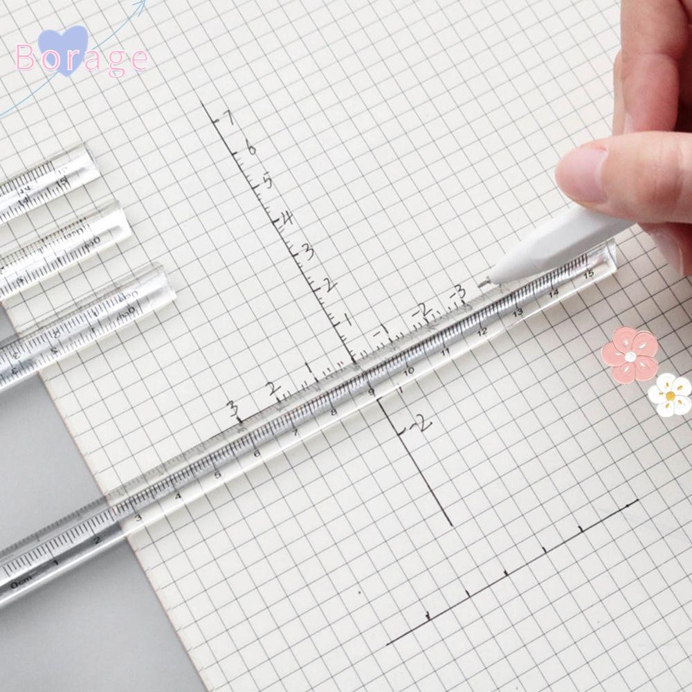 BORRAONE Transparent Triangle Ruler 15CM Learn Stationery Simple Style ...