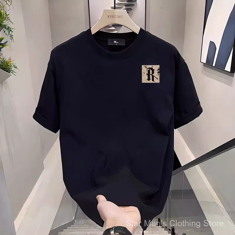 L-5XL Baju T-shirt lengan pendek lelaki model baru 2024 pelajar gaya ...