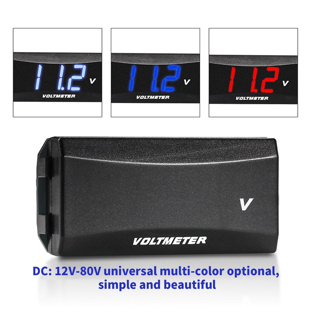 Battery Voltage Meter Waterproof 12V Battery Meter LED Display ...