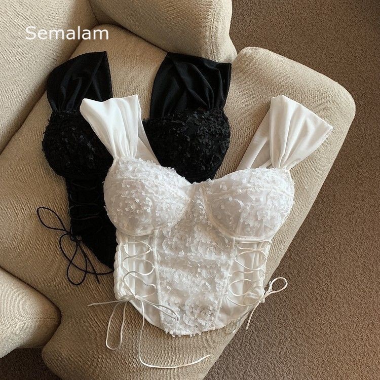 Semalam Lace Inner Strap Chest Pad ins Tube Top Wrap Chest Outer Wear ...
