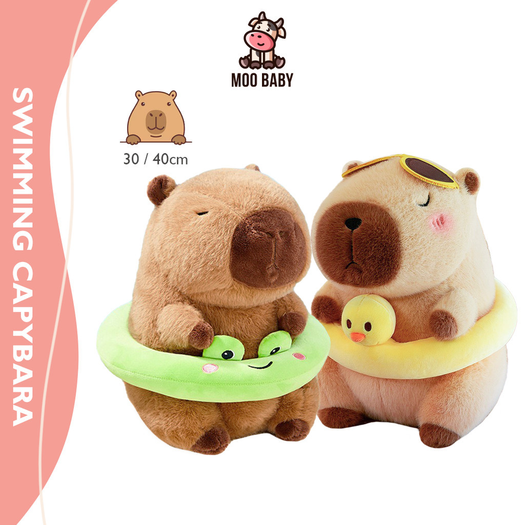 Moo Baby Swimming Capybara Patung Capybara Plushie Gift for Girl ...