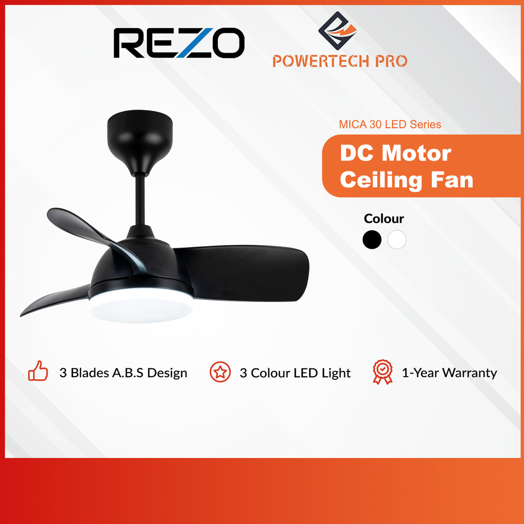 Rezo Ceiling Fan with DC Motor 12-Speed (MICA 30 LED) - Available in ...