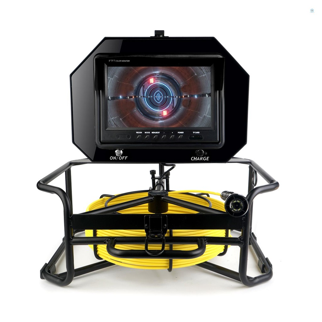 Sewer Camera Pipeline Inspection Camera with 9 Inch Monitor 8GB TF Card ...
