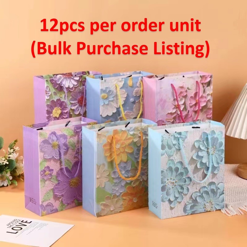 (12pcs) Bulk Purchase 3D Oil Painting Pastel Floral Luxury Fancy Flower ...