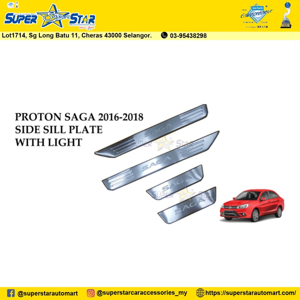 Proton Saga 2016 - 2017 LED Door Side Sill Step Plates | Shopee Malaysia