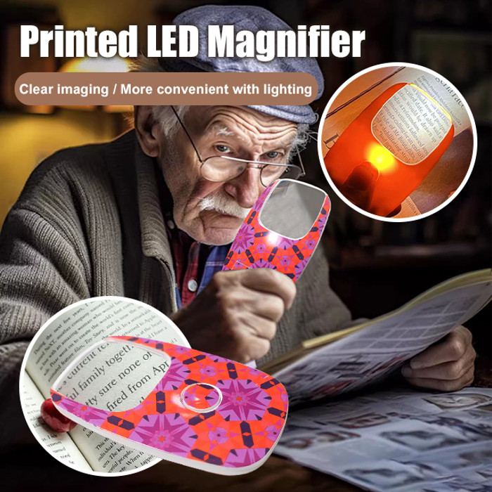 Handheld HD reading magnifier with lights tool printing newspaper ...