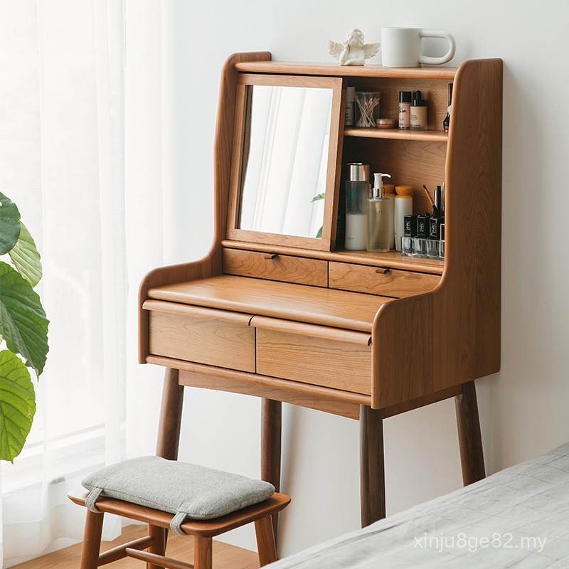 Nordic Small Apartment Dressing Table Solid Wood Bedroom Modern ...