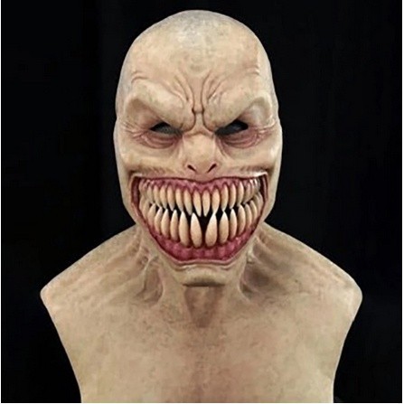 Scary Zombie Pointy Teeth Split Mouth Halloween HeadGear Mask - type1 ...
