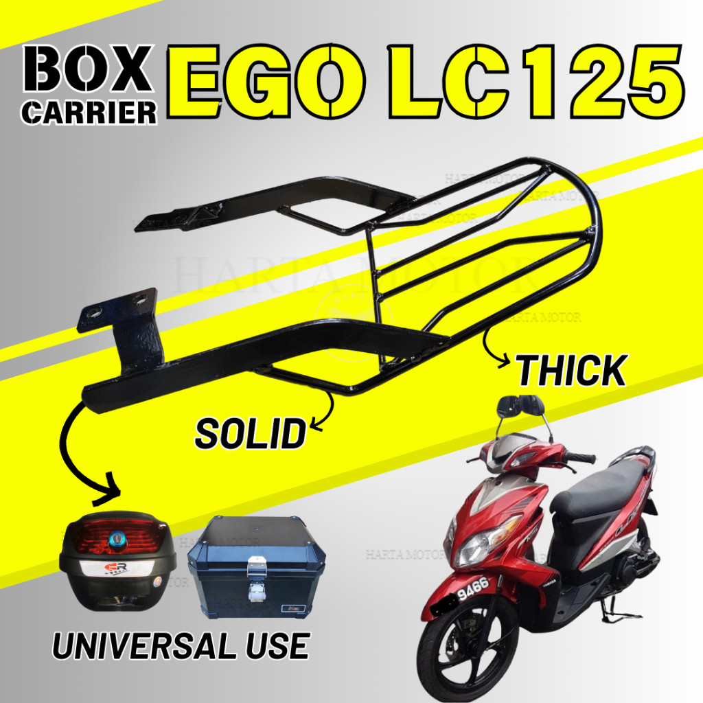 YAMAHA EGO LC 125 REAR BOX MONORACK BOX CARRIER BRACKET KAKI TABAK HEAVY DUTY PVC KOTAK BESI ...