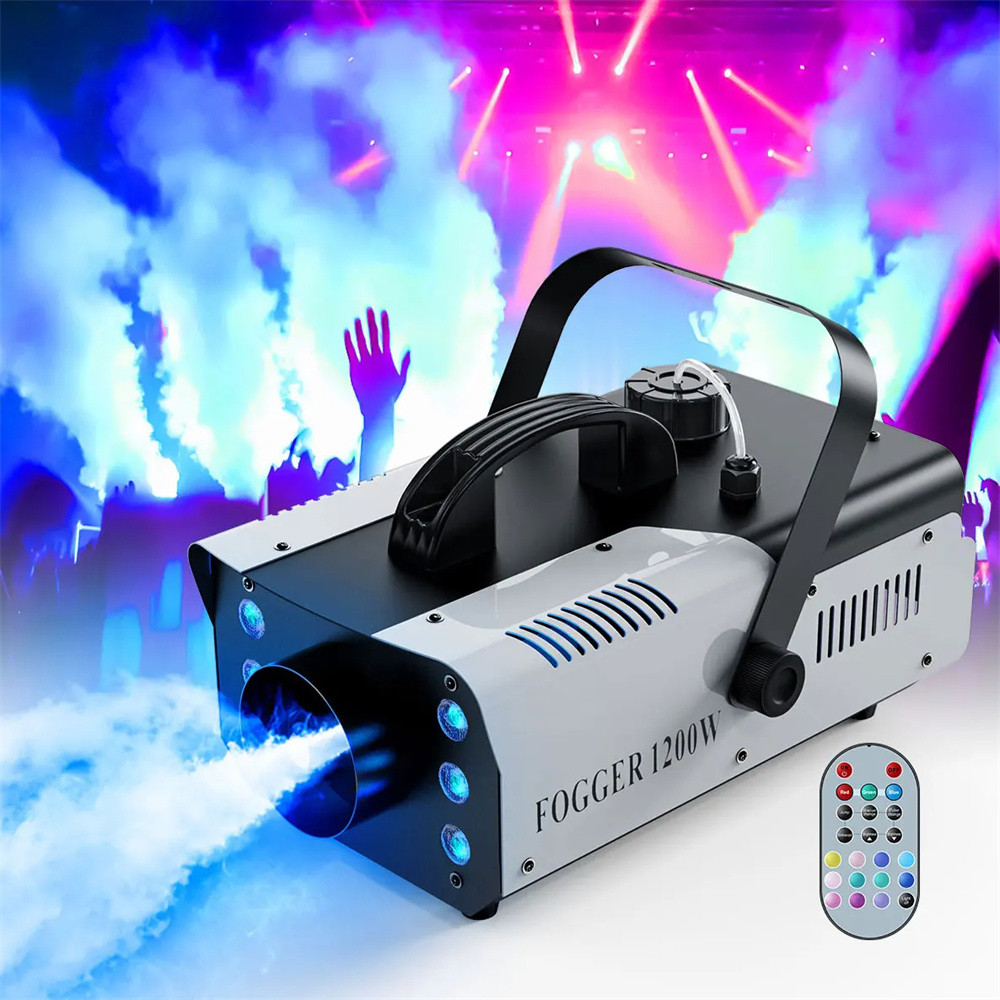 1200W Portable Smoke Machine 6 LEDs RGB Colorful Fog Ejector DJ Show ...