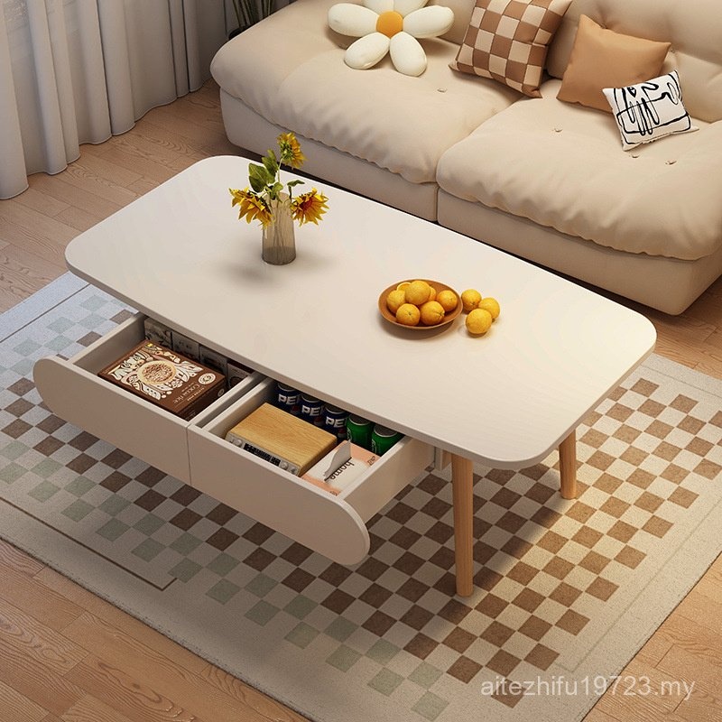 Simple Simple Coffee Table Rental House Small Apartment Cream Style ...