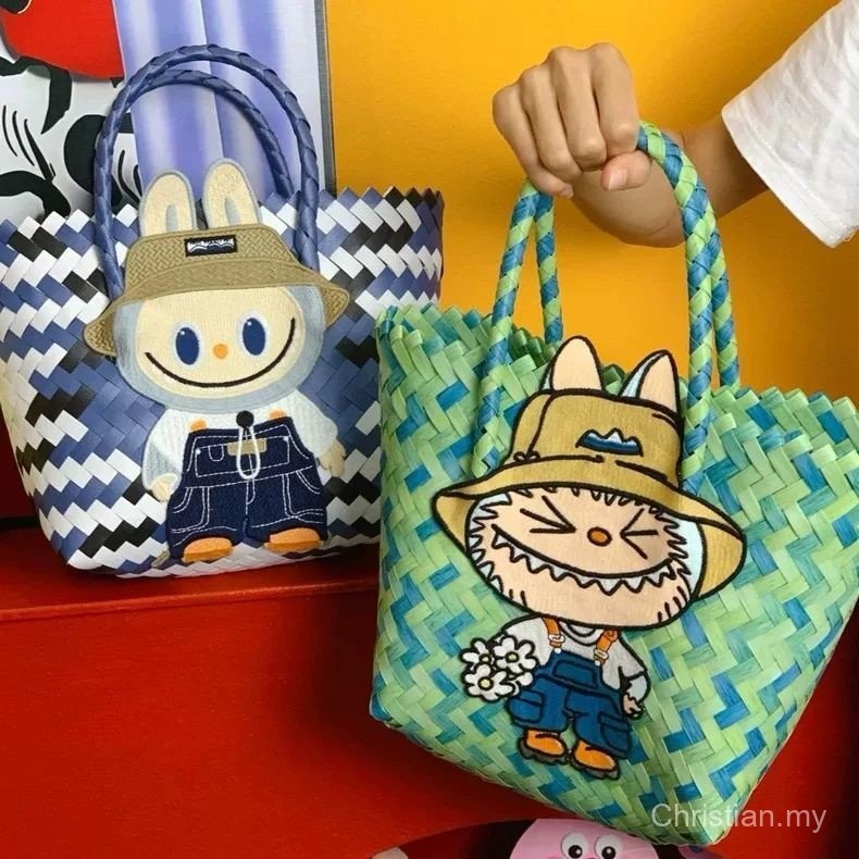 Labubu Handbag Hand-Woven Bag Work Commuter Female Bag Cartoon ...