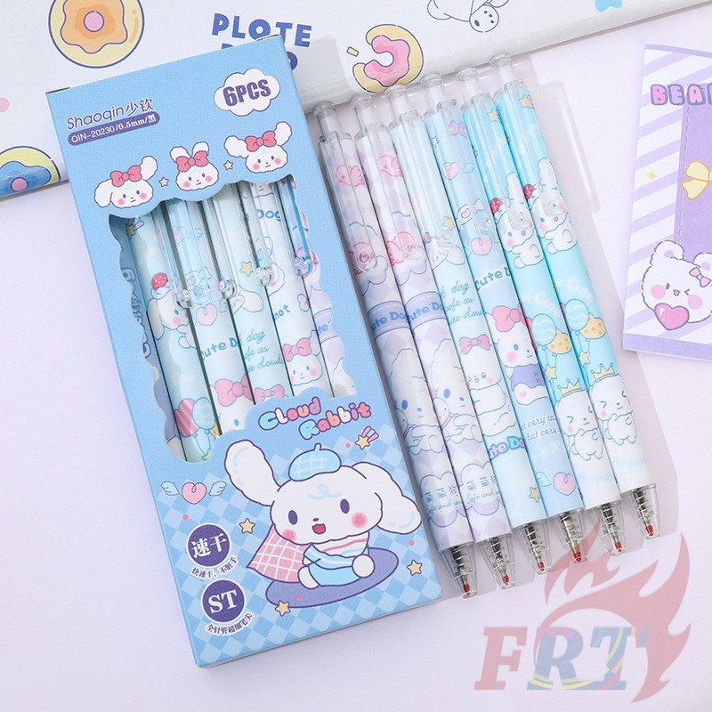 6Pcs/set Cloud Rabbit Pens Cartoon Gel Ink Pen Neutral Pens for School ...