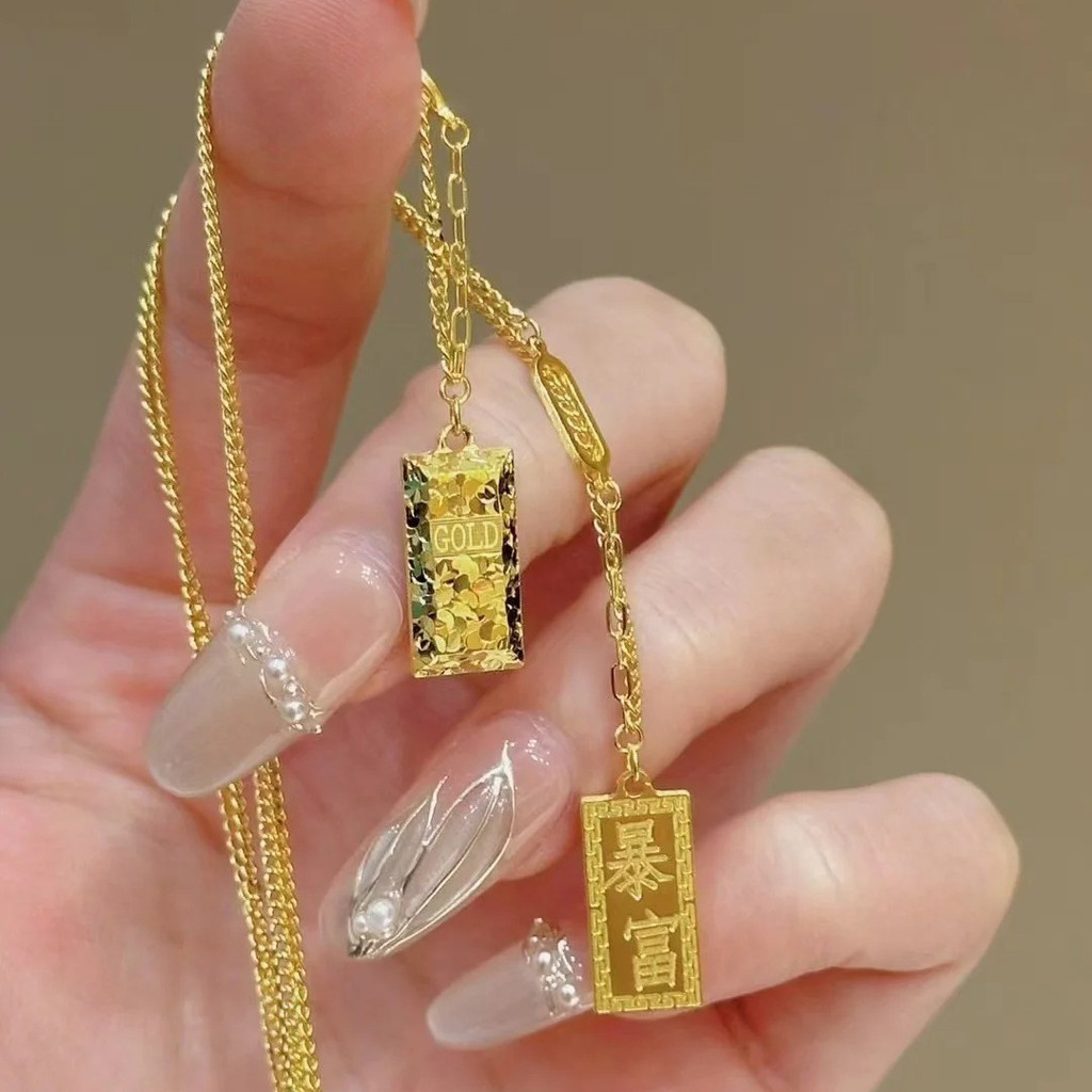 Emas loket 916 Gold Flashing Broken Ice Get Rich Small Brick /916 gold ...