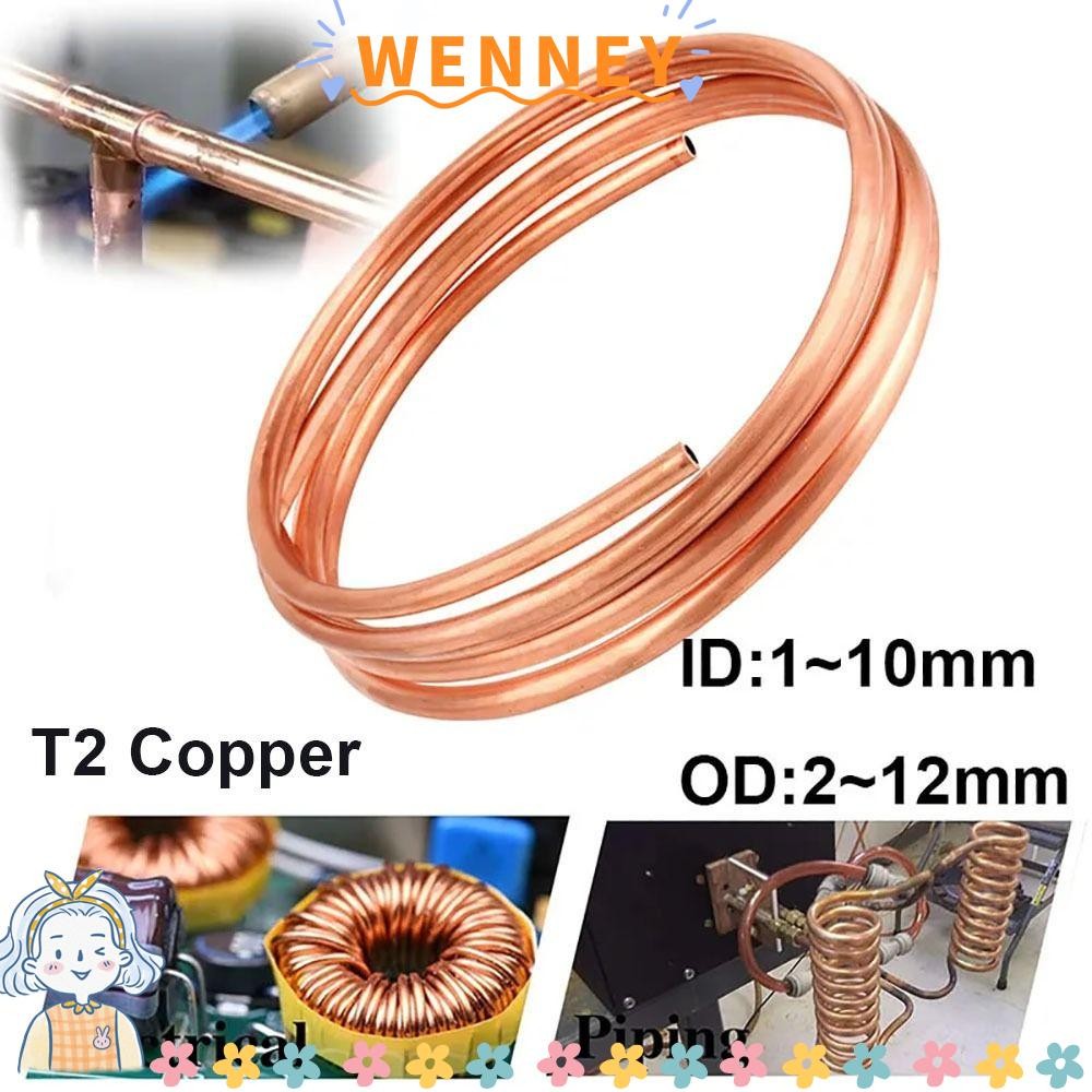 WEY 1Pcs T2 Copper, OD 2-12mm ID 1-10mm Soft Copper Tube Coil, Durable ...