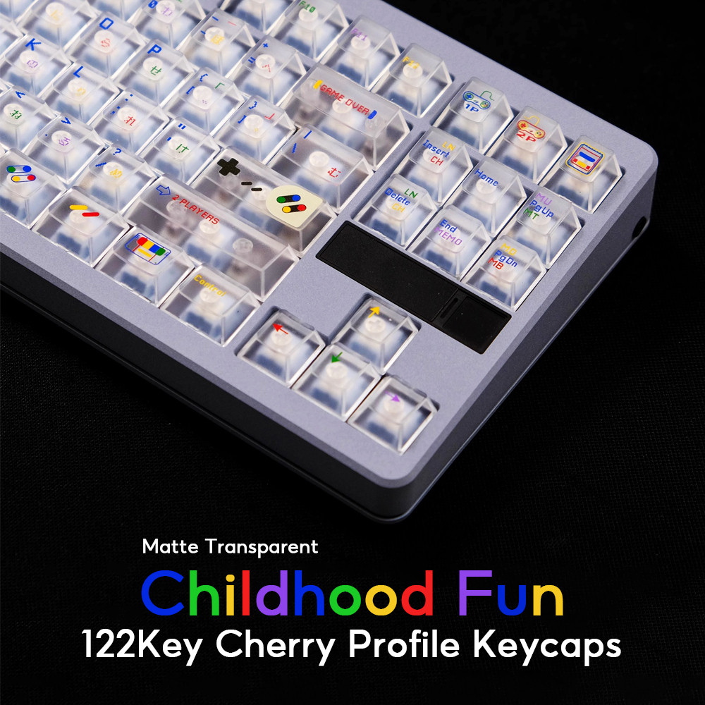 Childlike Fun Keycaps 122Keys/Set Matte Transparent PC Cherry Profile ...