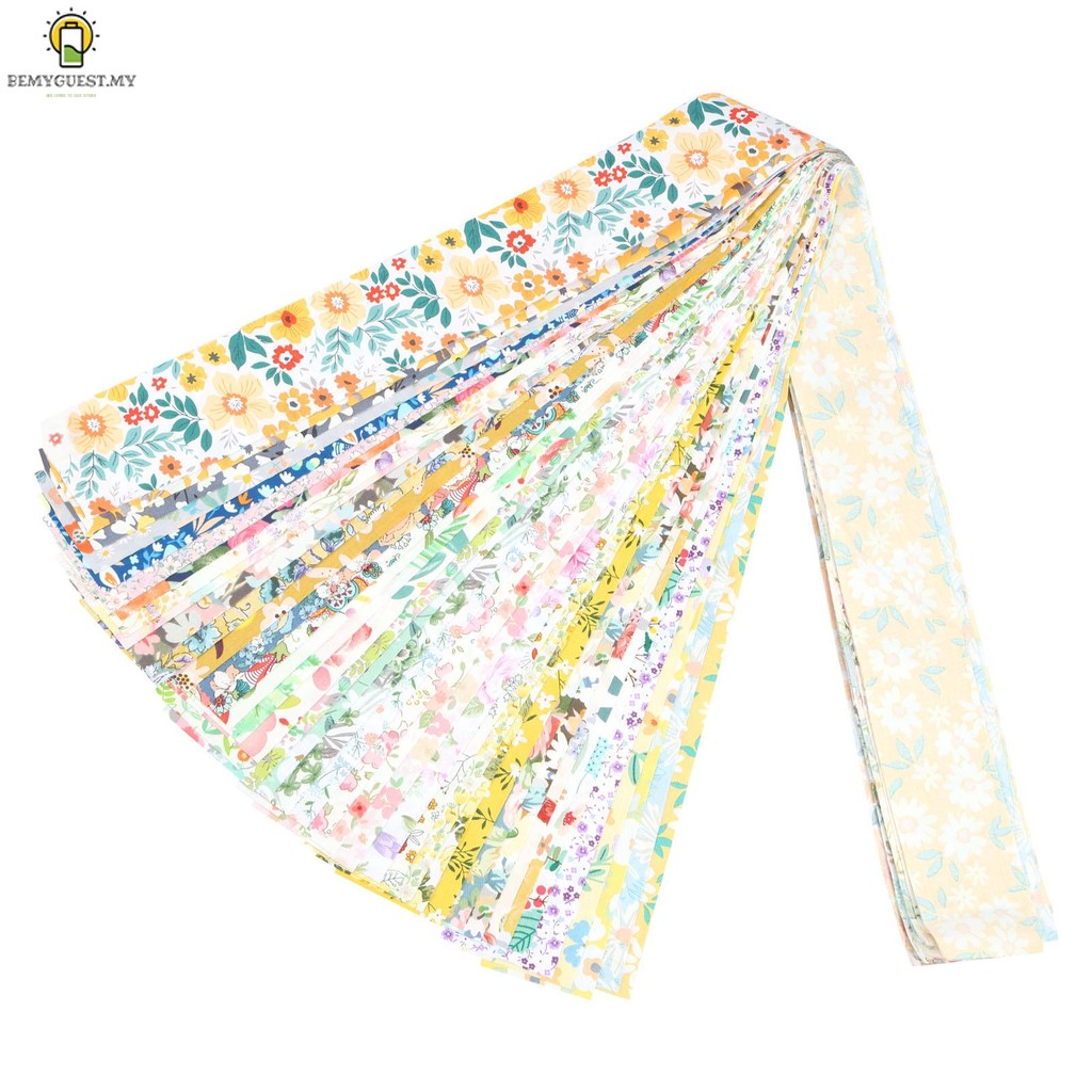 40Pcs Fabric Strips Roll Floral Print Fabric Patchwork Roll Cotton ...