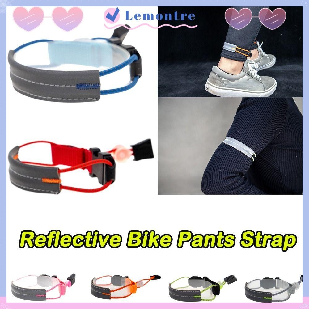 LEMONTRE Reflective Bike Pants Strap, Reflective Elastic High ...