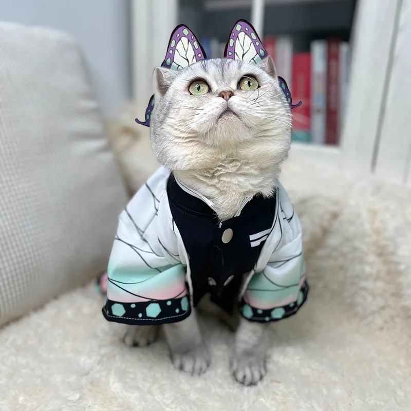 Demon Slayer Pet Worm Pillar Spring Summer Cat Clothes Ninja Shinobu ...