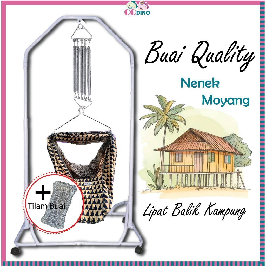 QQ Dino Spring Cot Rangka Buaian Boleh Lipat ayoto Foldable Baby Cradle ...