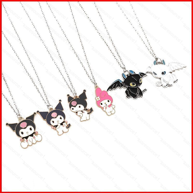 SQ1 Kuromi Melody Necklace Sanrio Anime Night Evil Dragon Enamel ...