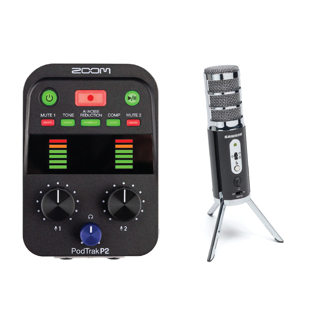 Zoom PodTrak P2 + Samson Satellite Podcast Combo – Mobile Audio ...