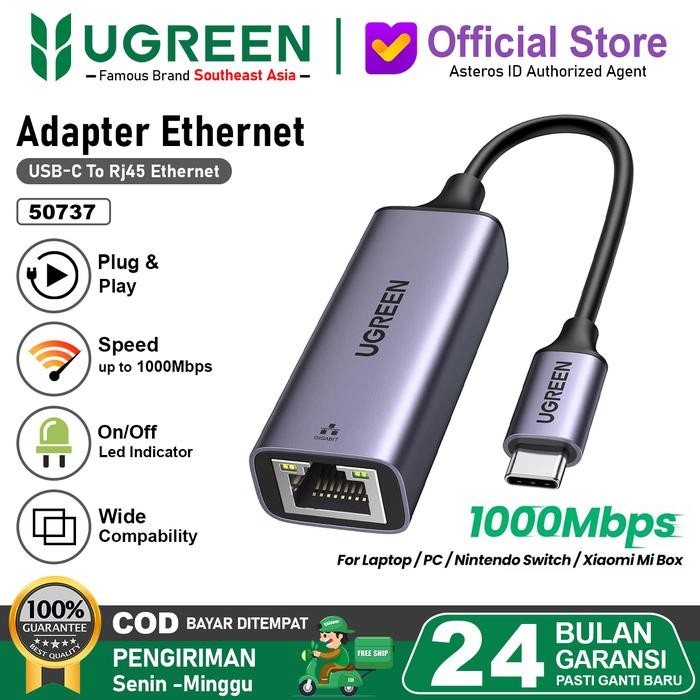 Ugreen Lan USB Type C to RJ45 Adapter Gigabit Ethernet Up to 2500Mbps | Shopee Malaysia
