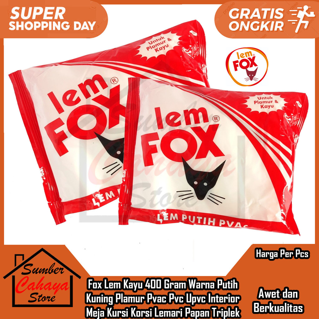 Fox Glue 400 Gr Strong Adhesive Material MDF Wooden Plywood Furniture ...