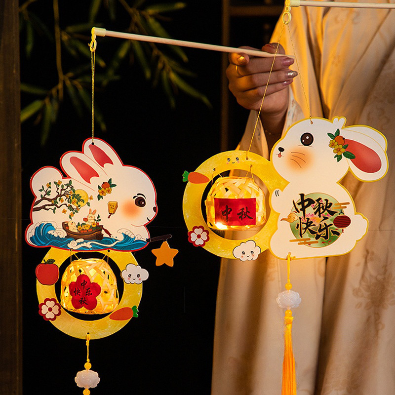 Mid-Autumn Bamboo Lantern Kit Handmade Diy Rabbit Handheld Lanterns ...