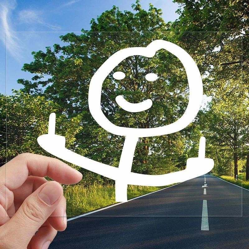Humorous Middle Finger Prank Car Decals Waterproof Stickers for Cars ...