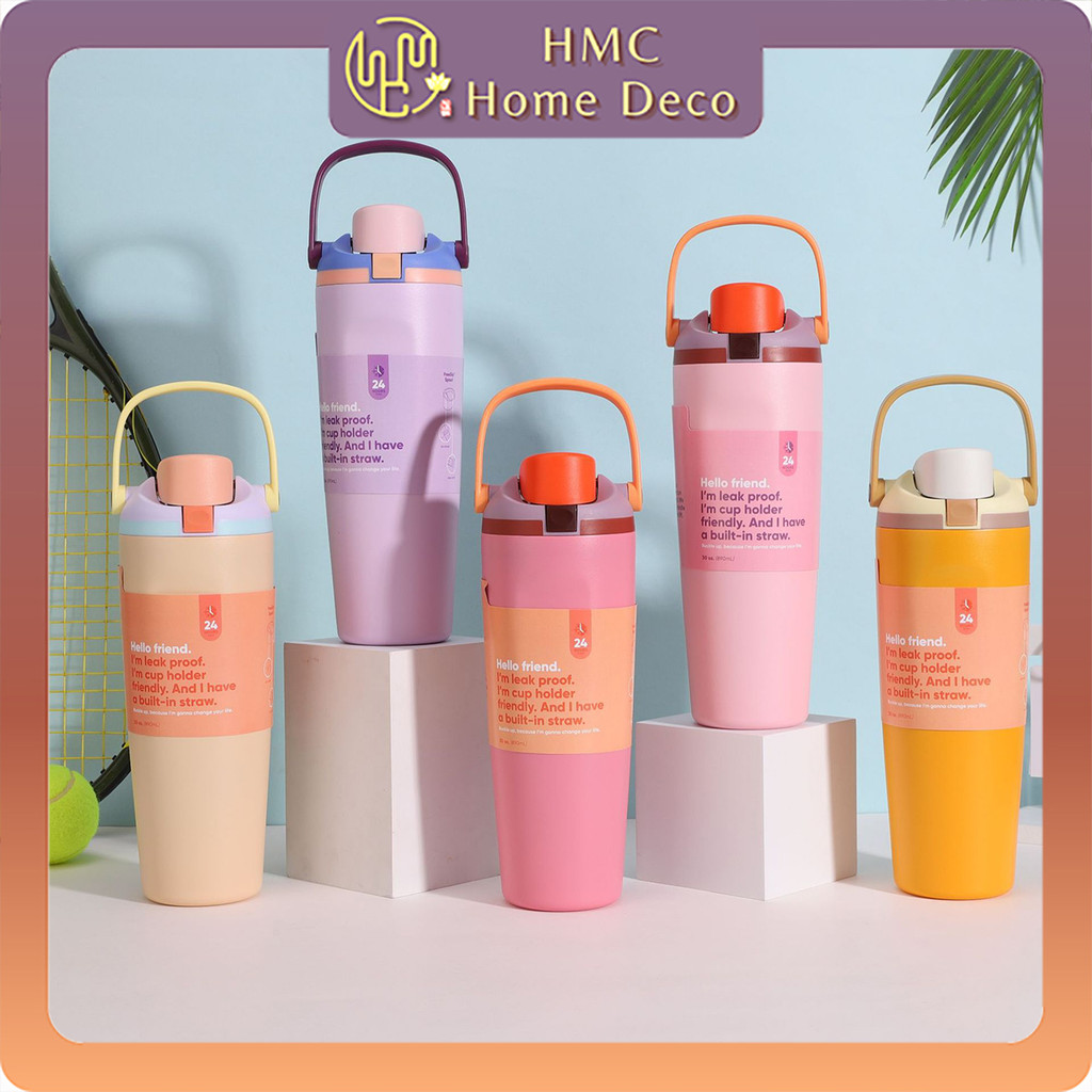 30oz Aesthetic Color Portable Thermal Bottle 900ml Stainless Steel ...