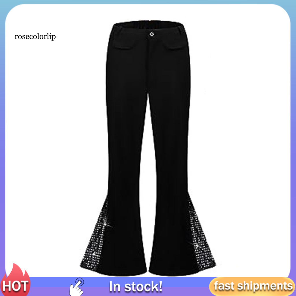 RR Bell-bottom Pants Shiny Sequin Men Bell-bottom Trousers Retro Sequin ...