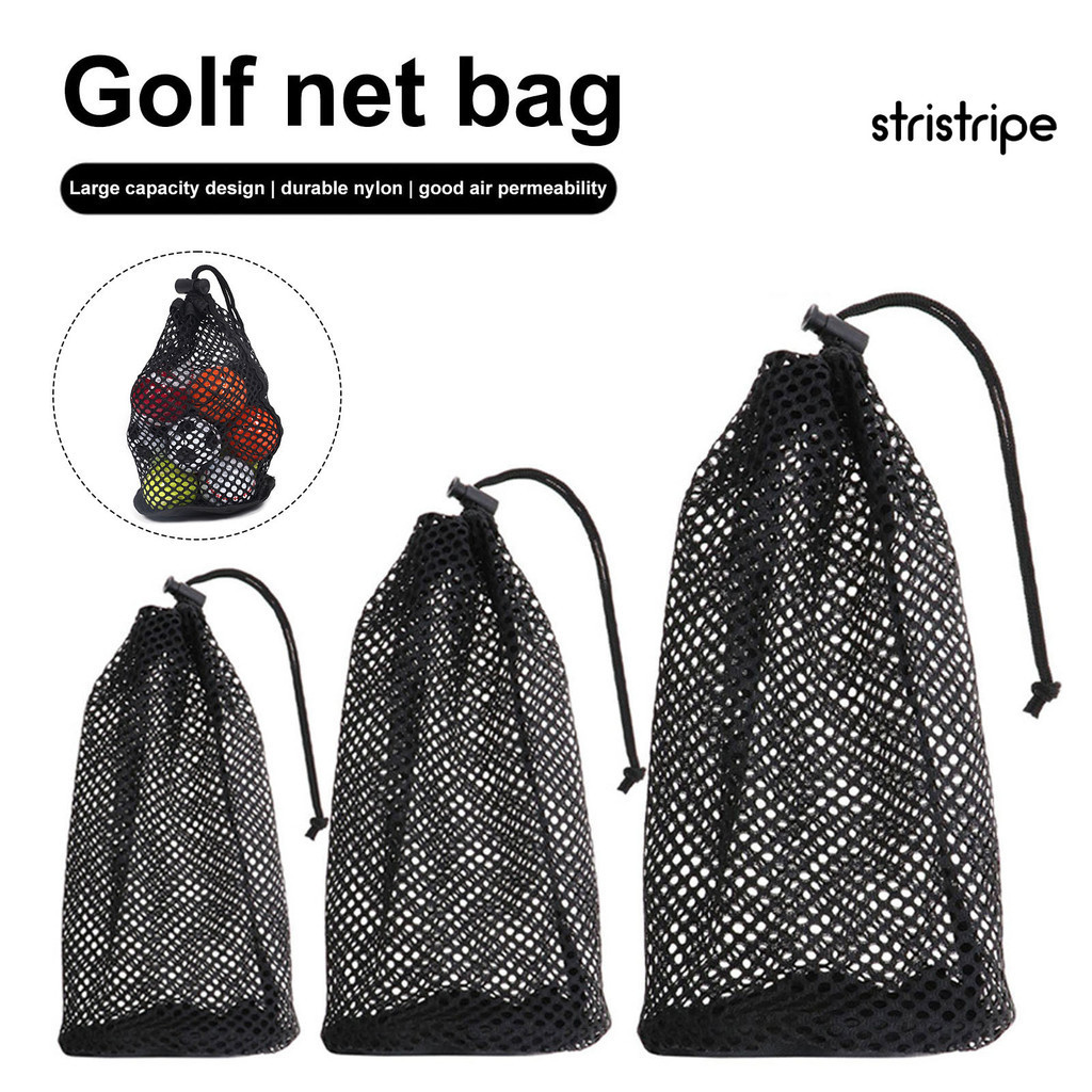 STR-Golf Ball Bag Table Tennis Bag Sack Nylon Storage Mesh Bag Net ...