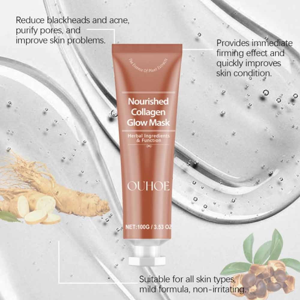 OUHOE Collagen Glow Mask Peel off Nourishing Face Masque Deep Cleansing ...