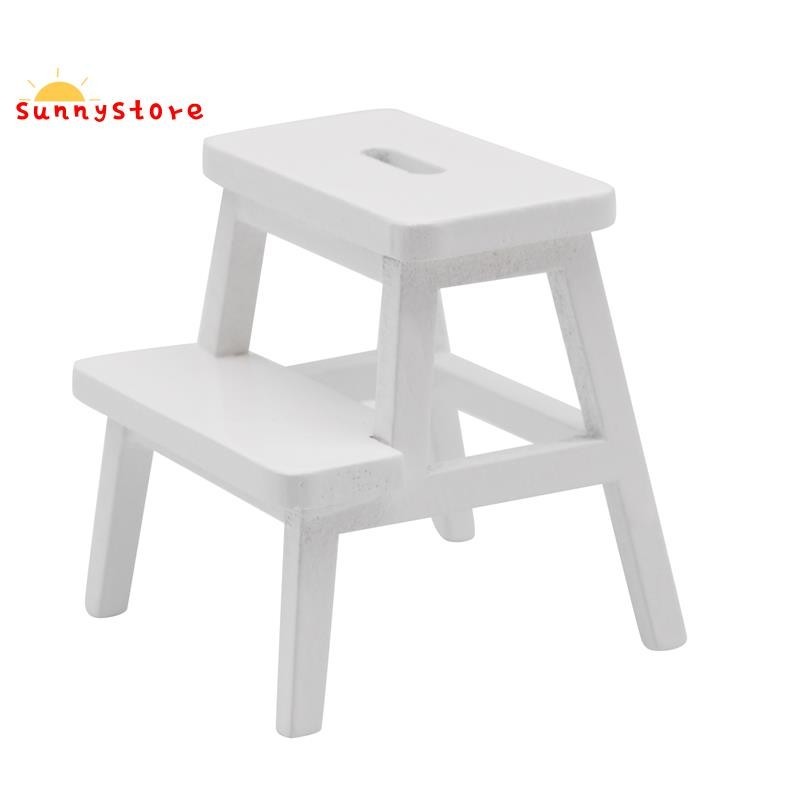 1 Set Miniature Cat Step Stool Wooden Kitten Footstool Double-Layer Sit ...