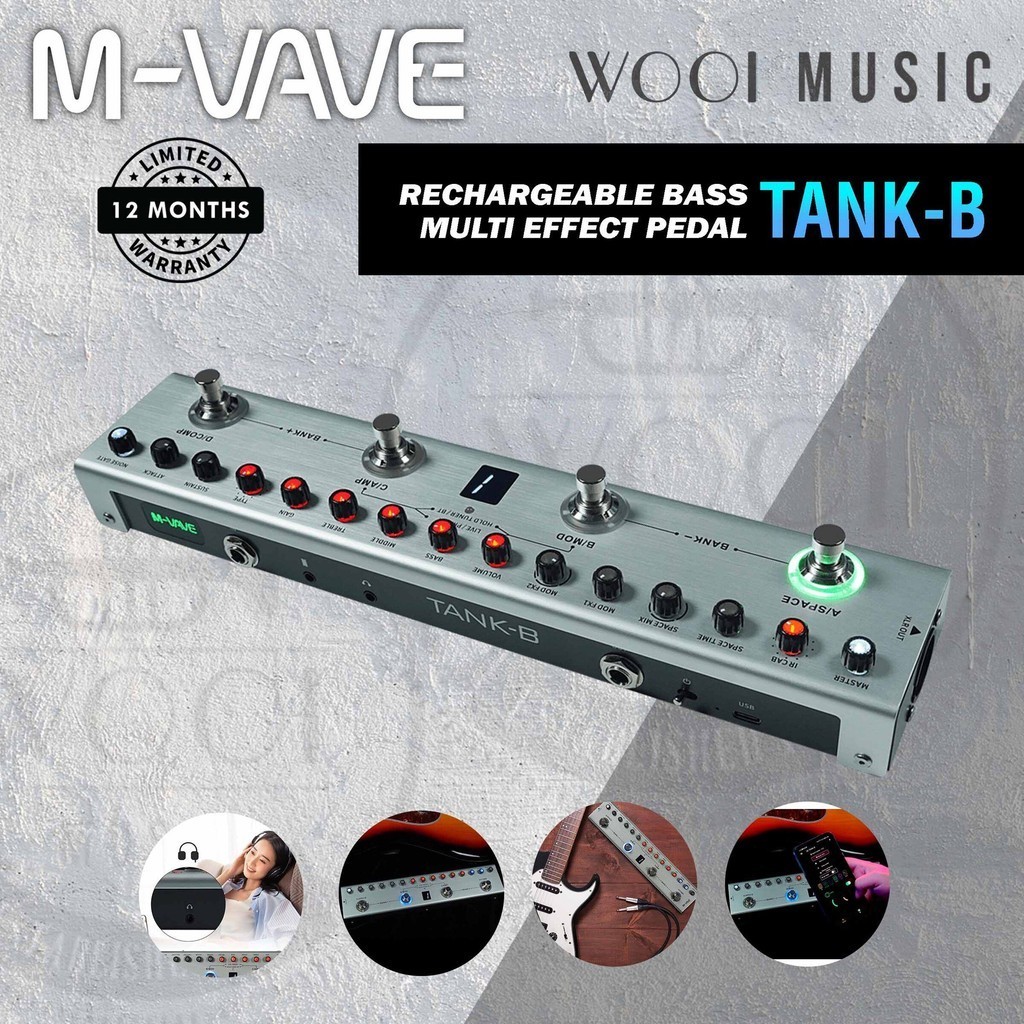 M-VAVE Tank-B Rechargeable Bass Multi Effects Pedal | Shopee Malaysia