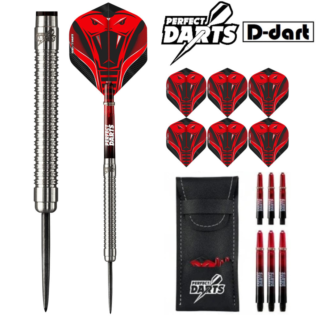 PERFECT STEEL TIP DARTS - SUPER COBRA 90% TUNGSTEN DART SET ORIGINAL ...