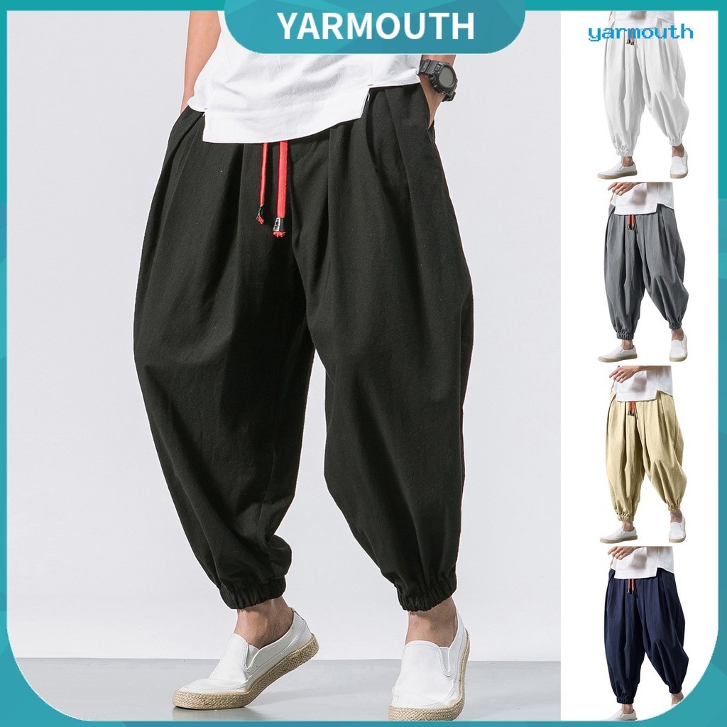 YYR-Men Bloomers Baggy Deep Crotch Loose Drawstring Elastic Waist Plus ...