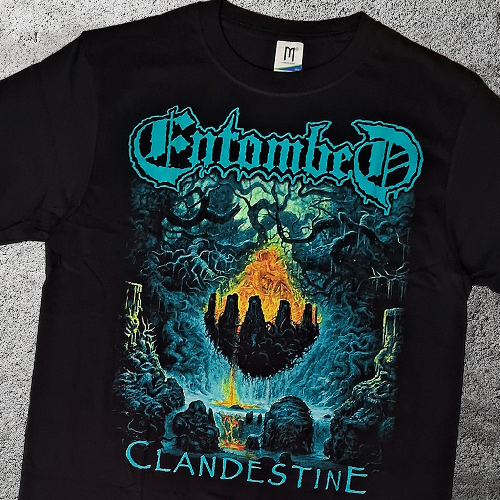 Entombed BAND T-Shirt - CLANDESTINE | Swedish DEATH METAL | Shopee Malaysia