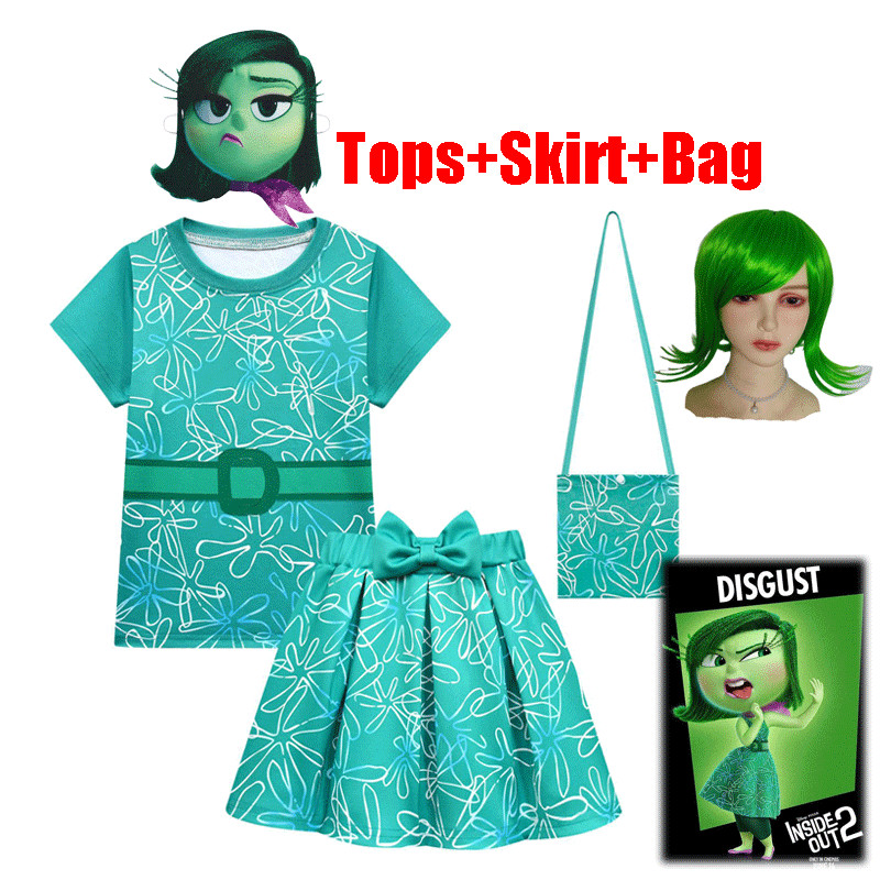Inside Out 2 Kids Girl Halloween Costume for Disgust Inside Out Cosplay ...